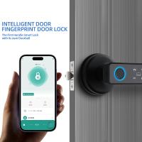 China Hot Selling Wholesale Price Mobile Phone Tuya BLE/wifi APP Spherical Handle Fingerprint Password Intelligent Door Lock for sale