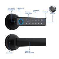 China Hot Selling Wholesale Price Mobile Phone Tuya BLE/wifi APP Spherical Handle Fingerprint Password Intelligent Door Lock for sale