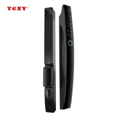 China YAGU Fingerprint Lock 35MM Narrow Bezel Cell Phone Tuya Aluminum Door Code Lock Automatic Smart Door Locks for sale