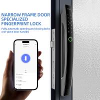 China YAGU Fingerprint Lock 35MM Narrow Bezel Cell Phone Tuya Aluminum Door Code Lock Automatic Smart Door Locks for sale