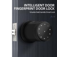 China YAGU Smart Locks Biometric Password and Fingerprint Electronic Replacement Ball Lock Aluminum or Wooden Door Lock for sale