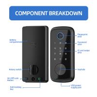 China YAGU Hot Selling Supplier Deadbolt Door Lock Ttlock Tuya Smart Locks for Front Door Wi-Fi Keyless Smart Digital Door Lock for sale