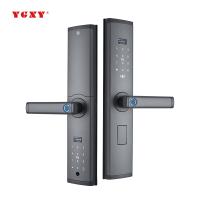 China Two-sided Smart Office Secure RFID Key Card Lock Digital Door Lock with Keyless Key Cylinder for Wood Doors for Hotel TUYA for sale