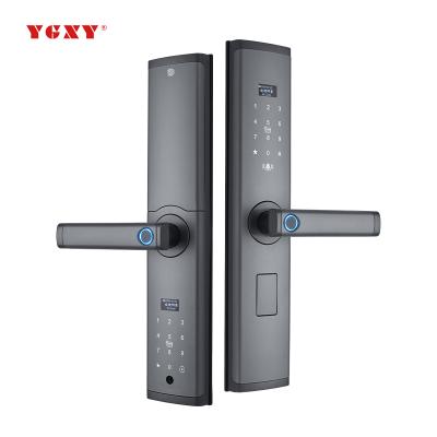 China Two-sided Smart Office Secure RFID Key Card Lock Digital Door Lock with Keyless Key Cylinder for Wood Doors for Hotel TUYA for sale