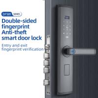 China Two-sided Smart Office Secure RFID Key Card Lock Digital Door Lock with Keyless Key Cylinder for Wood Doors for Hotel TUYA for sale
