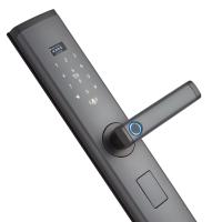 China Two-sided Smart Office Secure RFID Key Card Lock Digital Door Lock with Keyless Key Cylinder for Wood Doors for Hotel TUYA for sale