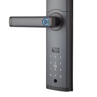 China Two-sided Smart Office Secure RFID Key Card Lock Digital Door Lock with Keyless Key Cylinder for Wood Doors for Hotel TUYA for sale