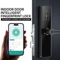 China Stainless Steels Fingerprint Password Security Door Lock Wholesale Factory Selling Tuya Version Optional for sale