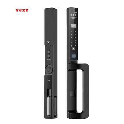 China Face Recognition Fingerprint Lock 35MM Narrow Bezel Cell Phone Tuya Aluminum Door Code Lock Automatic Smart Door Locks for sale
