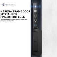 China Face Recognition Fingerprint Lock 35MM Narrow Bezel Cell Phone Tuya Aluminum Door Code Lock Automatic Smart Door Locks for sale