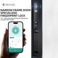 China Wholesale Face Recognition Fingerprint Lock 35MM Narrow Bezel Cell Phone Tuya Aluminum Door Code Lock Automatic Smart Door Locks for sale