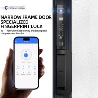 China TTLOCK Wholesale Face Recognition Fingerprint Lock Narrow Bezel Cell Phone Aluminum Door Code Lock Automatic Smart Door Locks for sale