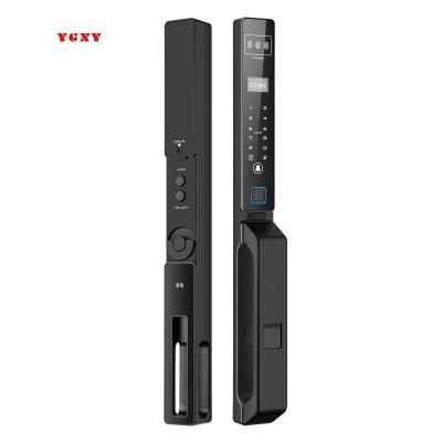 China Y03 Face Recognition Fingerprint Hold Hands Lock Narrow Bezel Cell Phone Tuya Aluminum Door Code Lock Automatic Smart Door Lock for sale