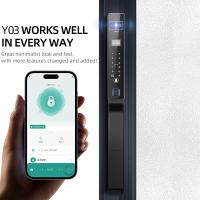 China TUYA Face Recognition Fingerprint Hold Hands Lock Narrow Bezel Cell Phone Tuya Aluminum Door Code Lock Automatic Smart Door Lock for sale