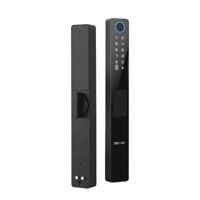 China YAGU New Style 5CM Wide Slim Bezel No Handle Straight TTLOCK Automatic Digital Combination Smart Door Lock for sale