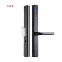 China Stainless Steel European Standard Smart Lock Outdoor Waterproof Fingerprint Lock Narrow Frame Door Aluminium Alloy Door Lock for sale