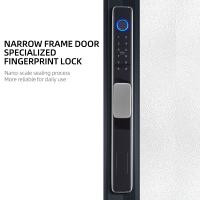 China Stainless Steel European Standard Smart Lock Outdoor Waterproof Fingerprint Lock Narrow Frame Door Aluminium Alloy Door Lock for sale