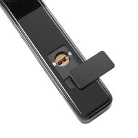 China Stainless Steel European Standard Smart Lock Outdoor Waterproof Fingerprint Lock Narrow Frame Door Aluminium Alloy Door Lock for sale