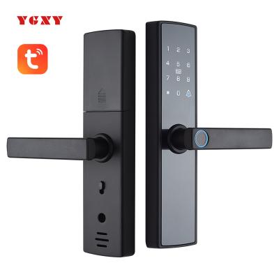 China Yagu Tuya Smart Fingerprint Lock Home Security Intelligent Door Lock With WiFi APP Password RFID Unlock Electronic Hotels for sale