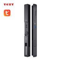China Straight Style Broken Bridge Aluminum  Ultra Narrow Ultra Thin Frame Face Recognition Palmprint Fully Automatic Smart Door Lock for sale