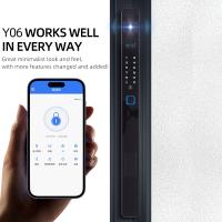 China YAGU TTLOCK Broken Bridge Aluminum Door Ultra Narrow Ultra Thin Frame Face Recognition Palmprint Fully Automatic Smart Door Lock for sale