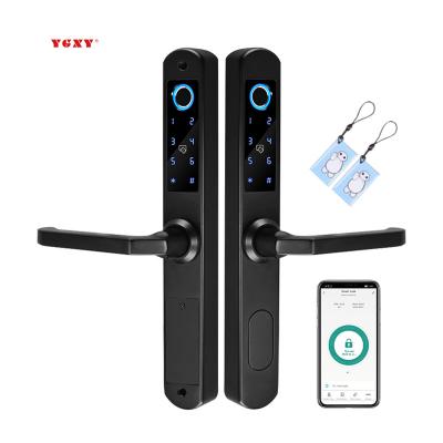 China Double-sided European 85 Mortise Narrow Border Tuya Wifi Aluminum Alloy Door Smart Door Lock Specialized for Hollowed-out Doors for sale