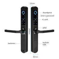 China Double-sided European 85 Mortise Narrow Border Tuya Wifi Aluminum Alloy Door Smart Door Lock Specialized for Hollowed-out Doors for sale