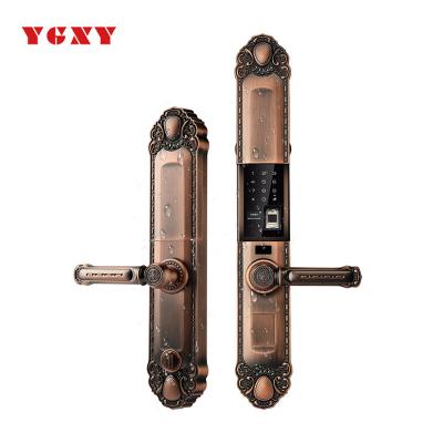 China YAGU Luxury Smart Lock Waterproof IP65 Fingerprint Password Key Villa Door Lock With Tuya App for sale