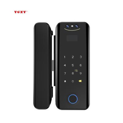 China YAGU Smart Electric Lock  Smart Wifi Digital Double Sliding Glass Door Handle Lock Tuya with Face Recognition Smart Lock for sale