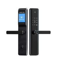 China YAGU Negro Chapa APP Aperturas Por Huella Digital Contrasena App Digital WiFi Cerradura Inteligente Para Puerta Principal for sale