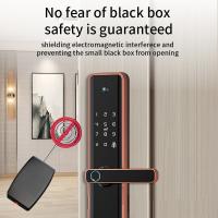 China YAGU Negro Chapa APP Aperturas Por Huella Digital Contrasena App Digital WiFi Cerradura Inteligente Para Puerta Principal for sale
