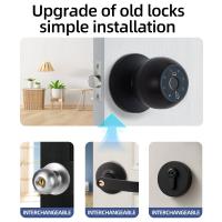 China YAGU Smart Locks Biometric Password and Fingerprint Electronic Replacement Ball Lock Aluminum or Wooden Door Lock for sale