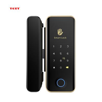 China YAGU Smart Electric Lock  Smart Wifi Digital Double Sliding Glass Door Handle Lock Tuya with Face Recognition Smart Lock for sale