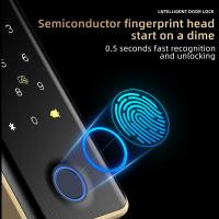 China YAGU Smart Electric Lock  Smart Wifi Digital Double Sliding Glass Door Handle Lock Tuya with Face Recognition Smart Lock for sale
