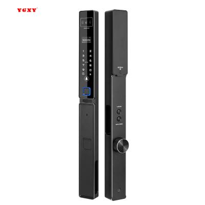 China YAGU 3D Face Recognition Fingerprint Hold Hands Lock Narrow Bezel Cell Phone  Aluminum Door Code Lock Automatic Smart Door Lock for sale