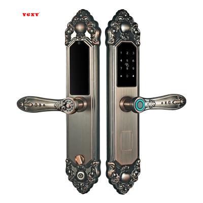 China European Style Luxury Smart Lock Waterproof  Fingerprint Password Key Villa Door Lock With Tuya App for sale