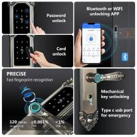 China European Style Luxury Smart Lock Waterproof  Fingerprint Password Key Villa Door Lock With Tuya App for sale