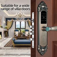 China European Style Luxury Smart Lock Waterproof  Fingerprint Password Key Villa Door Lock With Tuya App for sale