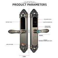 China European Style Luxury Smart Lock Waterproof  Fingerprint Password Key Villa Door Lock With Tuya App for sale
