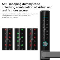 China Double Sided Fingerprint Ip65 Waterproof TUYA Application Peephole Remote Door Lock Fingerprint Code Card Key Smart Door Locks for sale