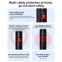 China Double Sided Fingerprint Ip65 Waterproof TUYA Application Peephole Remote Door Lock Fingerprint Code Card Key Smart Door Locks for sale