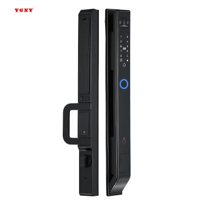 China Tuya App Full Automatic Aluminum Door Lock With 3D Face Recogination Video Intercom Digital Door Auto Lock Smart Lock Cnc for sale