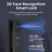 China Tuya App Full Automatic Aluminum Door Lock With 3D Face Recogination Video Intercom Digital Door Auto Lock Smart Lock Cnc for sale