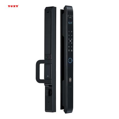 China YAGU Full Automatic Aluminum Door Lock With 3D Face Recogination Video Intercom Digital Door Auto Lock Smart Lock Cnc Tuya APP for sale