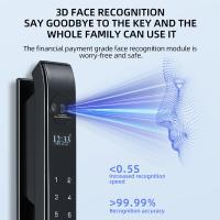 China YAGU Full Automatic Aluminum Door Lock With 3D Face Recogination Video Intercom Digital Door Auto Lock Smart Lock Cnc Tuya APP for sale