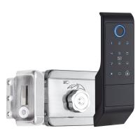 China Inteligente Ttlock Smart Door Lock Keyless Wifi Biometric Fingerprint Electric Rim Lock External Anti-theft Bull Head Lock for sale