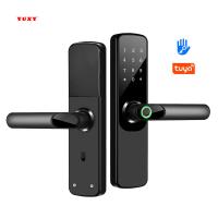 China Tuya Indoor Smart Lock Wifi Aluminum Alloy Half Face Automatic Remote Keyless Entry Fingerprint Password European Cross-border for sale