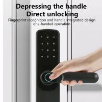 China Tuya Indoor Smart Lock Wifi Aluminum Alloy Half Face Automatic Remote Keyless Entry Fingerprint Password European Cross-border for sale