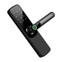 China Tuya Indoor Smart Lock Wifi Aluminum Alloy Half Face Automatic Remote Keyless Entry Fingerprint Password European Cross-border for sale