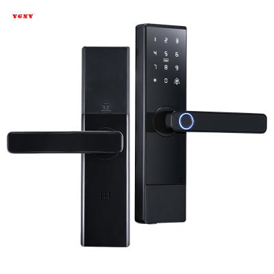 China Low Price Keyless Entry Smart Card Password Anti-theft Security 5050 Mortise Wooden Door Fingerprint Lock for sale
